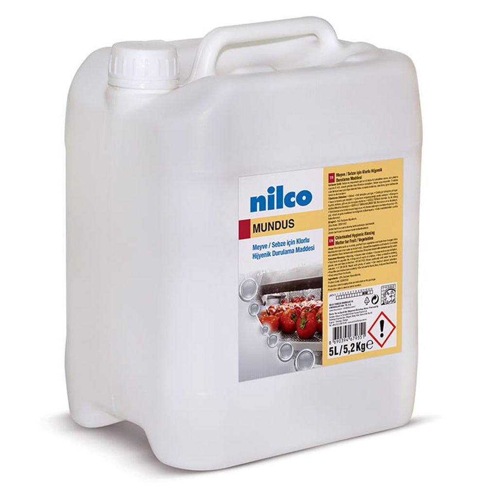 Nilco Mundus Meyve & Sebze Dezenfektan Hijyenik Durulama Ürünü 5L