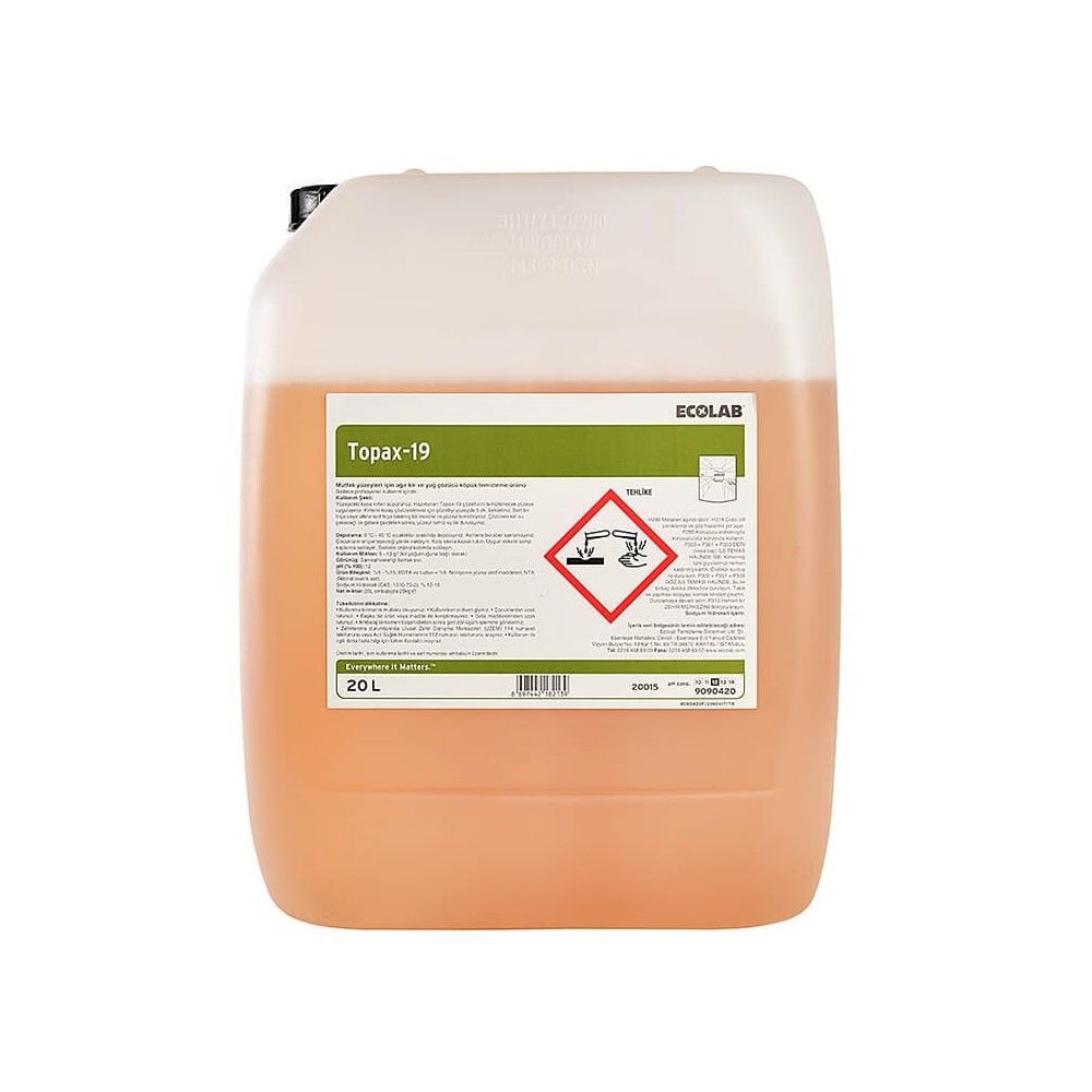 Ecolab Topax 19 Ağır Kir Ve Yağ Çözücü Köpük Temizleme Ürünü 20 L